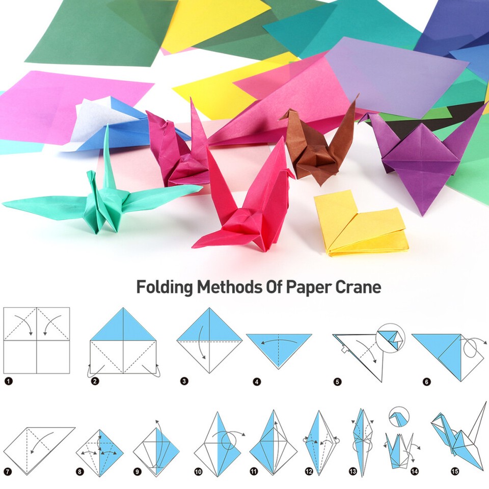 50 Sheets Single Sided Origami Paper Origami Squares Fold Origami ...