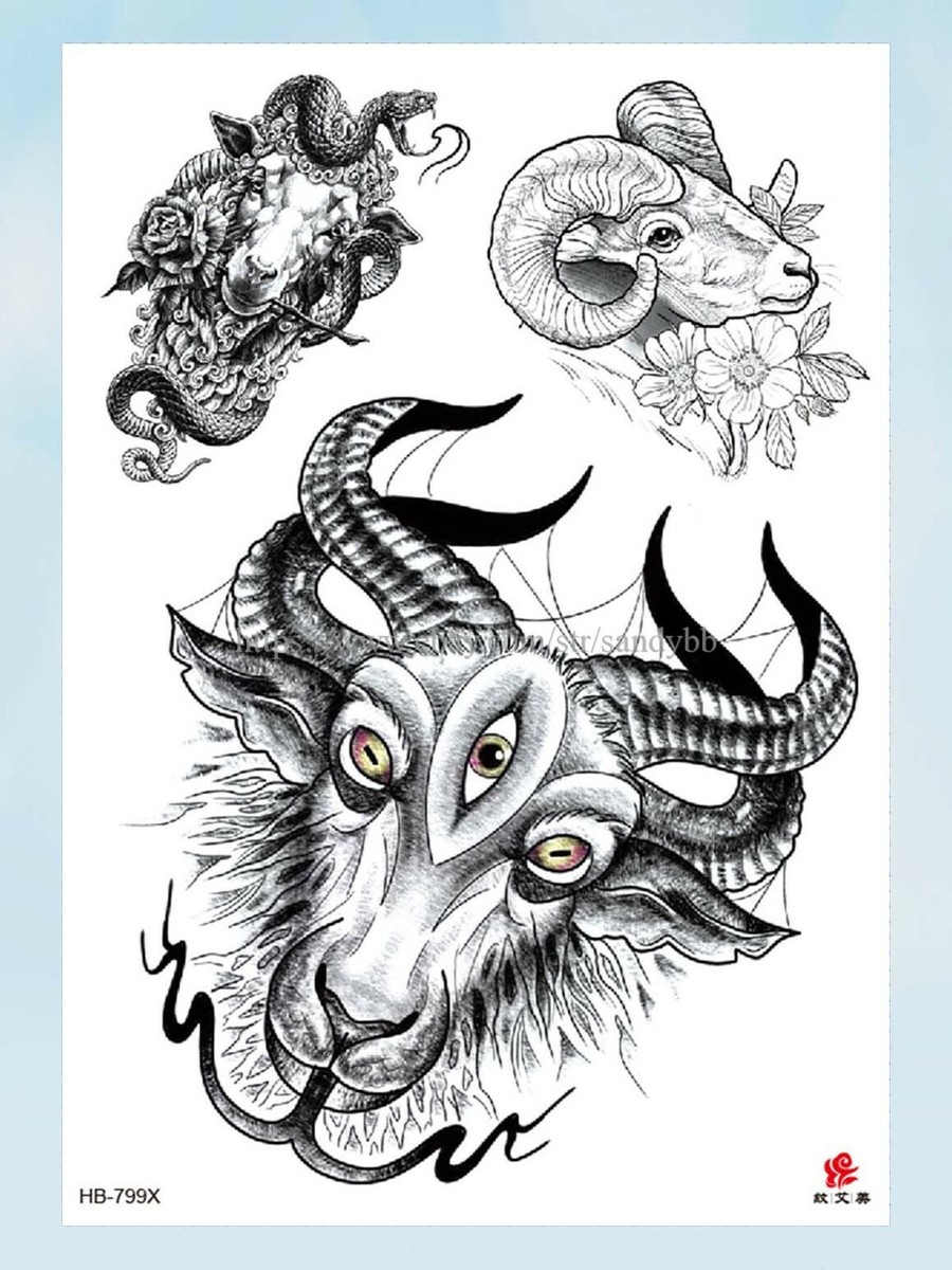 Traditional Ram Skull Tattoo