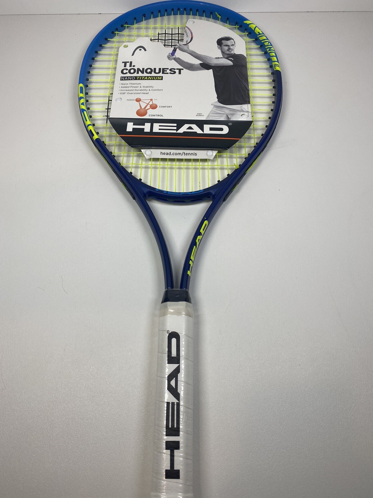 HEAD TI Conquest Nano Titanium Tennis Racquet 4 1/4 - 2 Grip 27 Inch ...