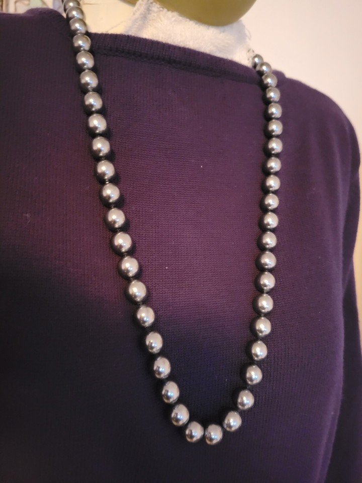 Joan Rivers Pearl Necklace Grey Faux Pearls approximately 28" preowned ...