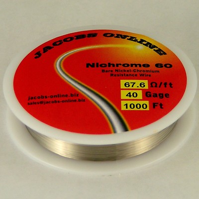 Nichrome 60 resistance wire, 40 AWG (gauge), 1000 feet | eBay