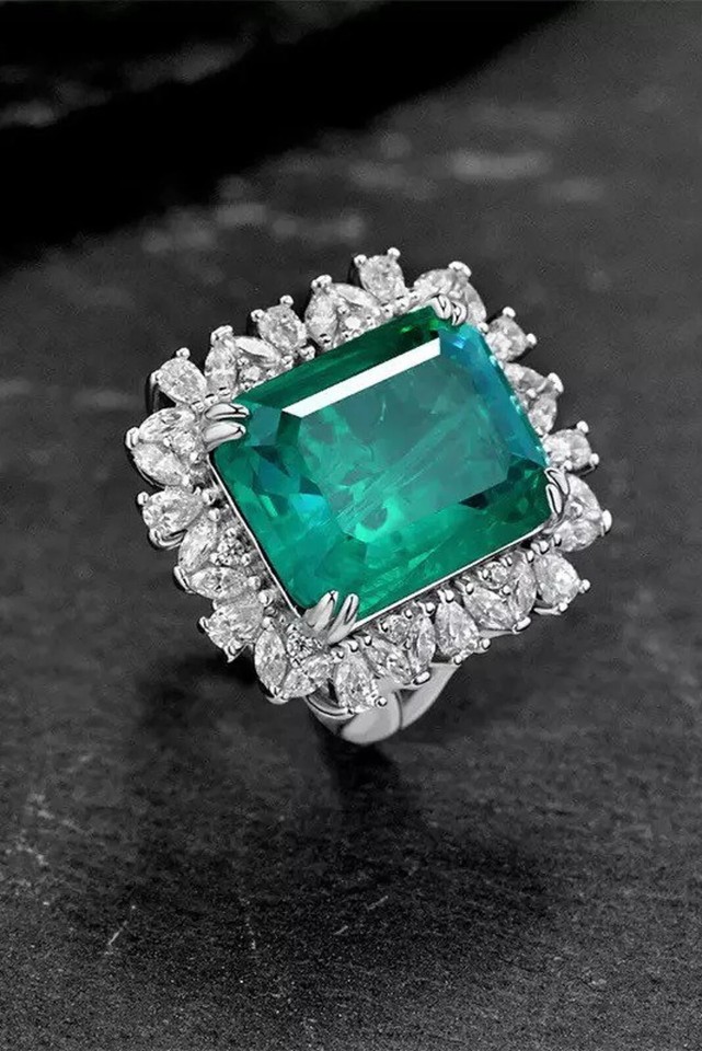 Emerald Cut 5.00Ct Natural Emerald Diamond Engagement Ring 18K Real White Gold | eBay