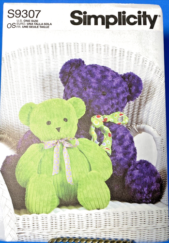Sewing Pattern -Simplicity S9307 Plush Bear in 2 Sizes | eBay