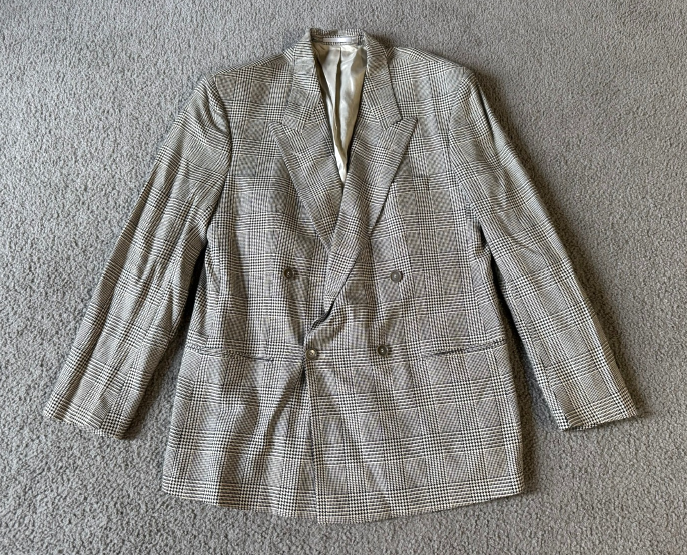 VTG Hugo Boss Men's Cross Hatch Double Breasted Sport Coat Blazer ...