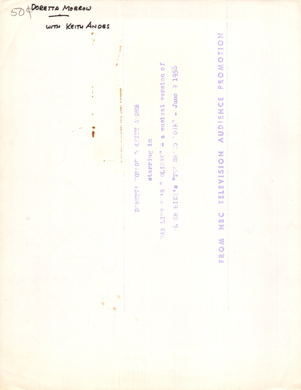 Doretta Morrow + Keith Andes (1956) 🎬⭐ Original Vintage Hollywood Photo ...