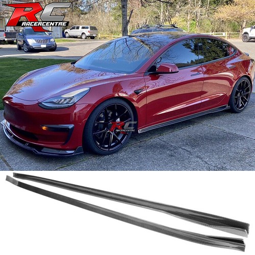 Fit 17-25 Tesla Model 3 Side Skirts Rocker Panel Carbon Fiber Print | eBay