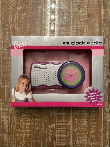 Vintage 1999 Mattel Barbie FM Clock Radio w/ Lighted Clock Face (B N I ...