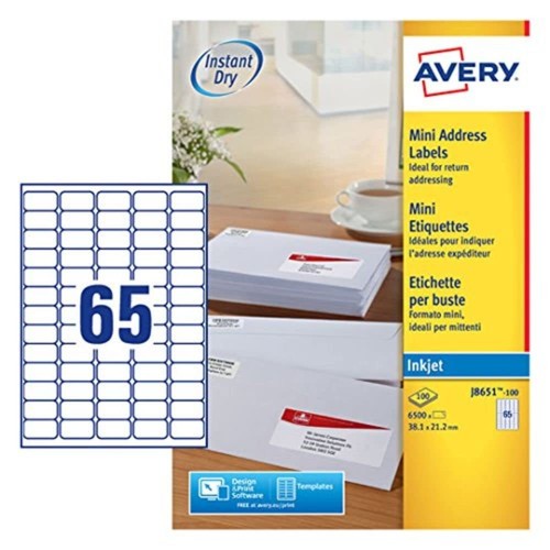 Avery Self Adhesive Mini Organising Return Address Labels, Inkjet ...