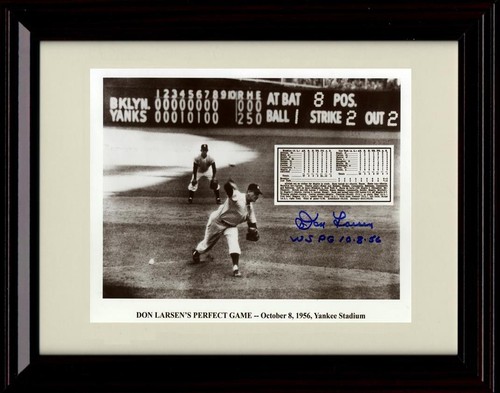 Framed 8x10 Don Larsen - Perfect Game With Scoreboard - New York ...
