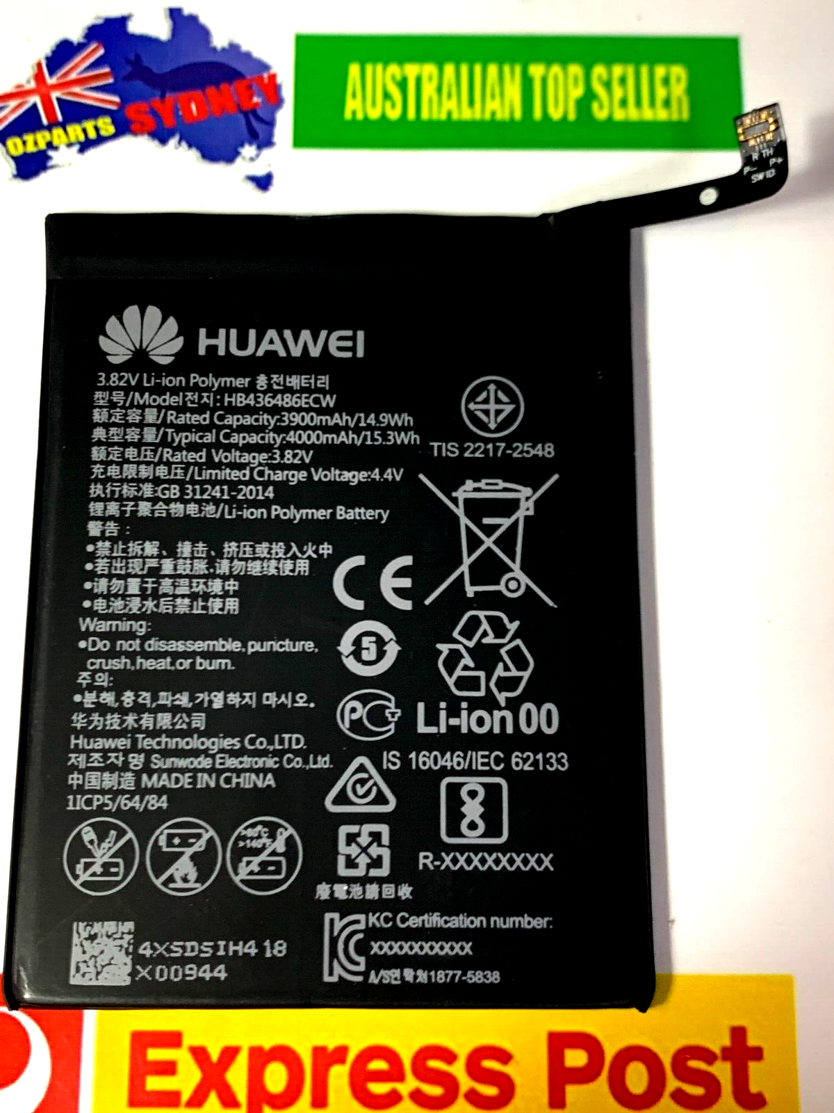 Original Battery HB486586ECW for HUAWEI P40 Lite, Mate 30, 30 Pro, Nova ...