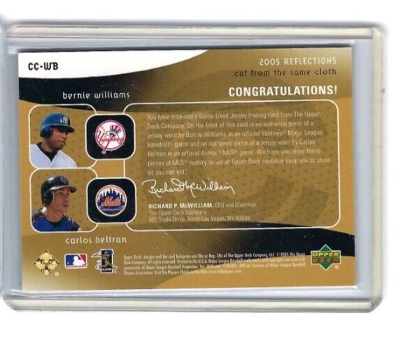 2005 UD Reflections Bernie Williams Carlos Beltran 202/225 #CC-WB Dual ...