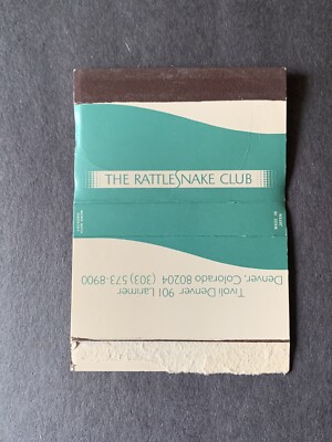Vintage Colorado Matchbook: “The Rattlesnake Club” Denver, CO | eBay