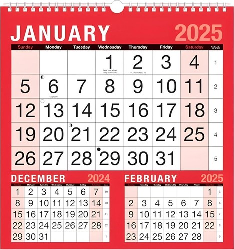 2025 Wall Calendar Calendar, Large 3 Month to View Planner Easy View ...