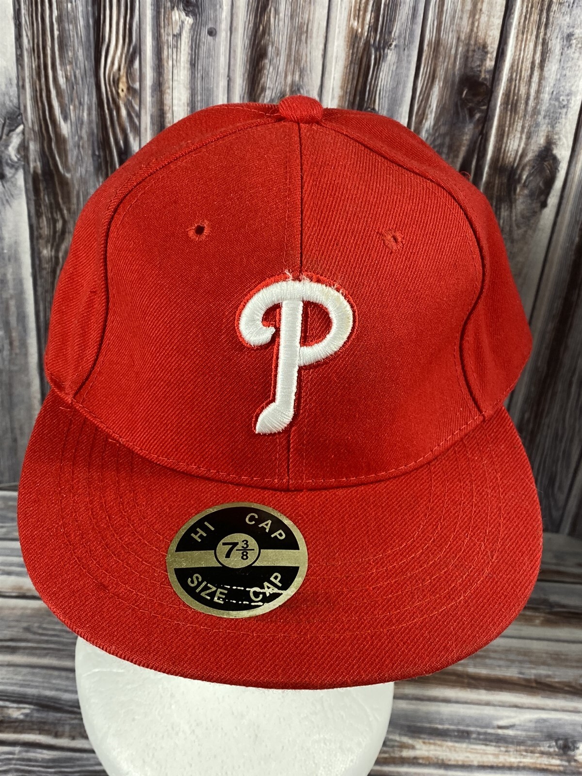 Vintage Hi-Cap Philadelphia Phillies Red Fitted Hat - Flat Bill - Size ...