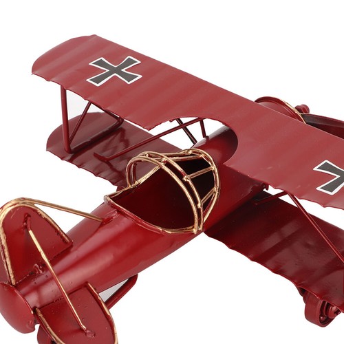 Retro Airplane Model Wrought Iron Aircraft Biplane Desktop Decoration ...