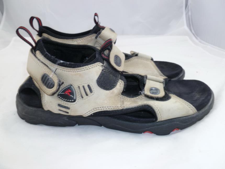 ECCO RECEPTOR MEN 42 USED BEIGE LEATHER HIKING/WATER SANDALS/SHOES | eBay