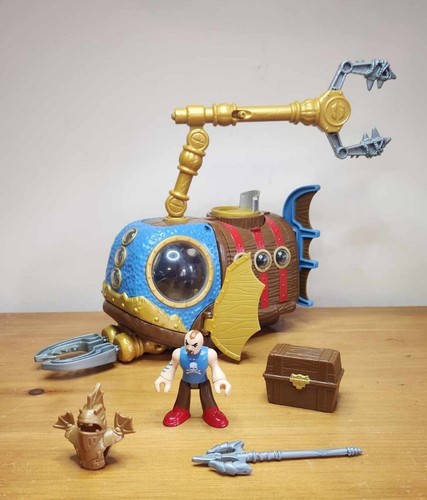 COMPLETE Imaginext Pirate Sub Claw Projectiles Angler Fish Figure Lot ...