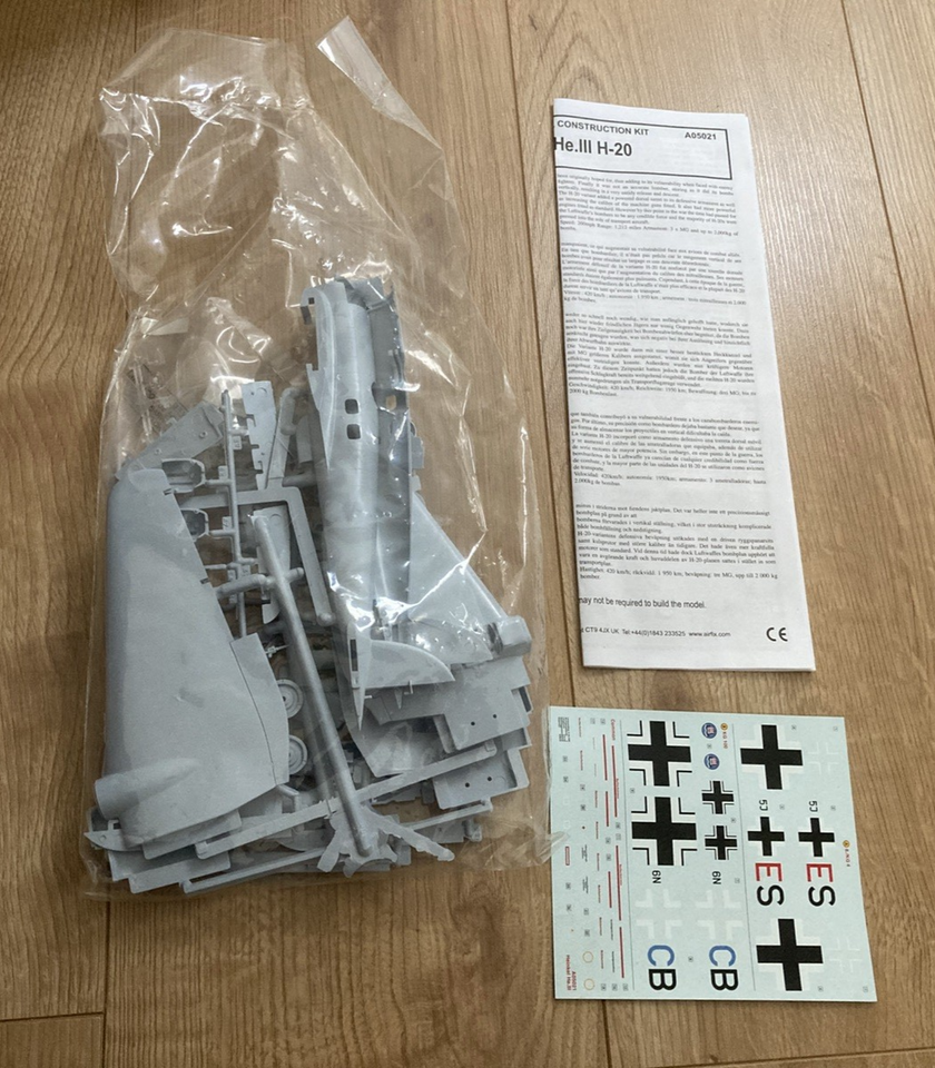 W282 Airfix Model Kit A05021 - Heinkel He III H-20 - 1/72 - Pts Sealed ...