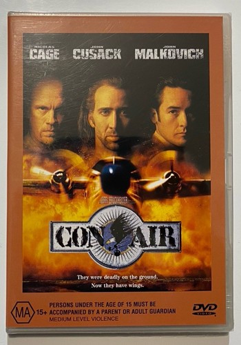 Con Air DVD Movie Nicholas Cage John Cusack Action Crime Region 4 PAL ...