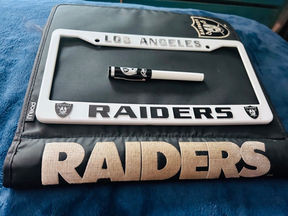 VTG Oakland / LA Raiders lot Mead portfolio/trapper keeper &License ...