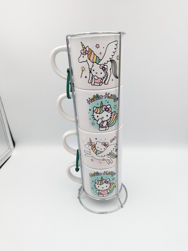 Sanrio Hello Kitty Unicorn Fantasy Stars 4 Pack Ceramic Mug Stack, 10 ...