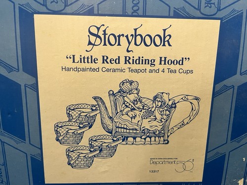 DEPT 56 STORYBOOK VILLAGE COLLECTION "LITTLE RED RIDING HOOD" TEA SET ...