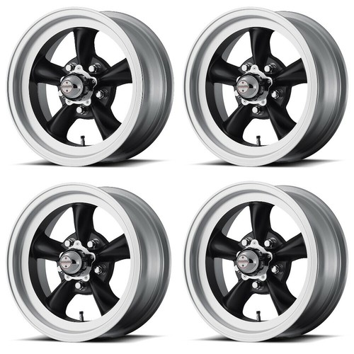 Set 4 American Racing VN105 Torq Thrust D 14x6 5x4.75 Black Wheels 14 ...