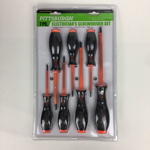 Pittsburgh 7 Pc. Electrician’s Screwdriver Set Magnetic Tips Item ...