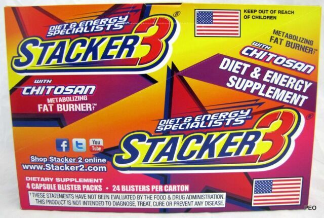 Stacker 3 Energy Boost Dietary Supplement Fat Burner 96 Pills Stackers ...