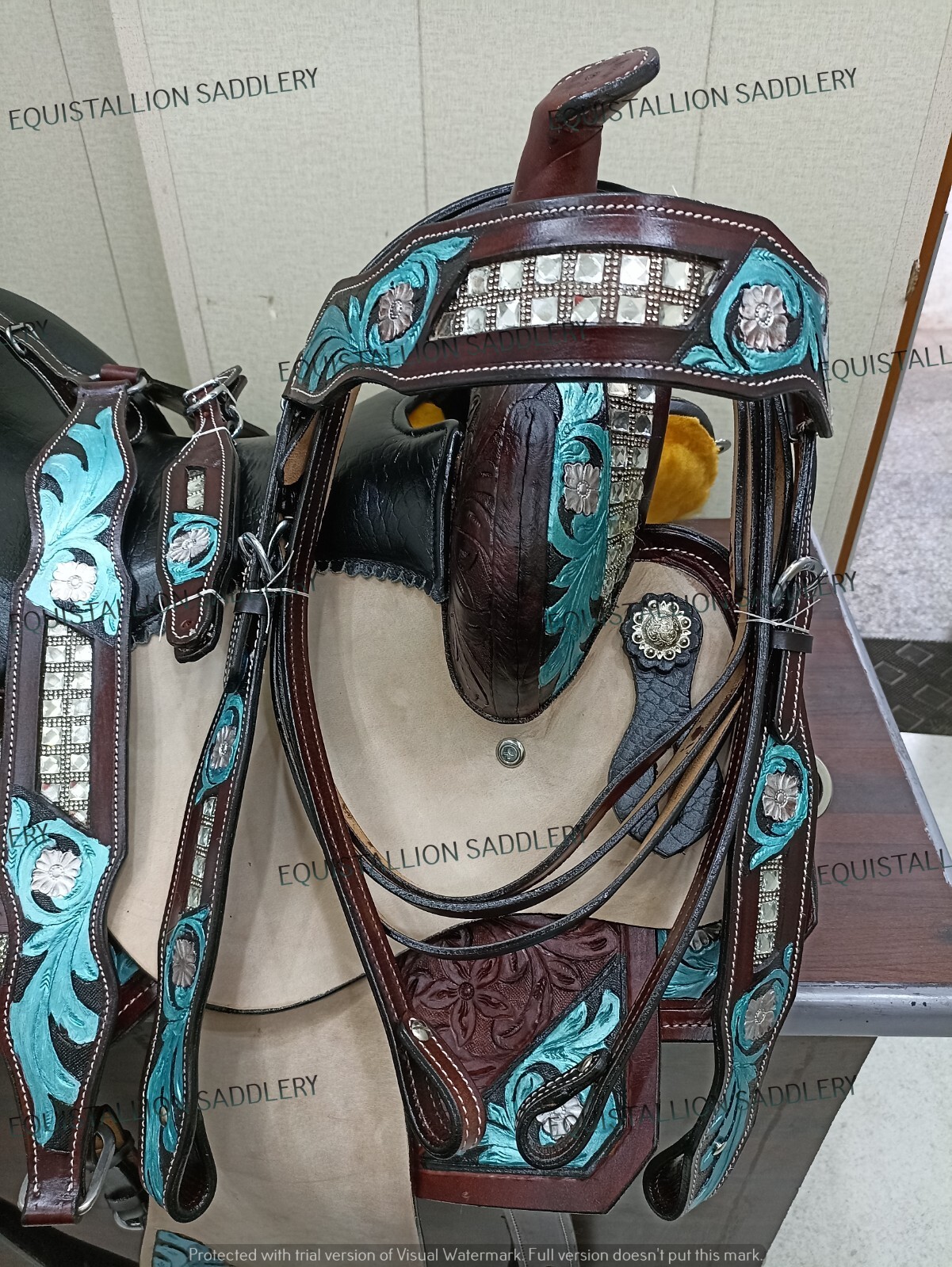 Premium Leather Barrel Horse Saddle Tack Set 10-18" - Western Riding ...