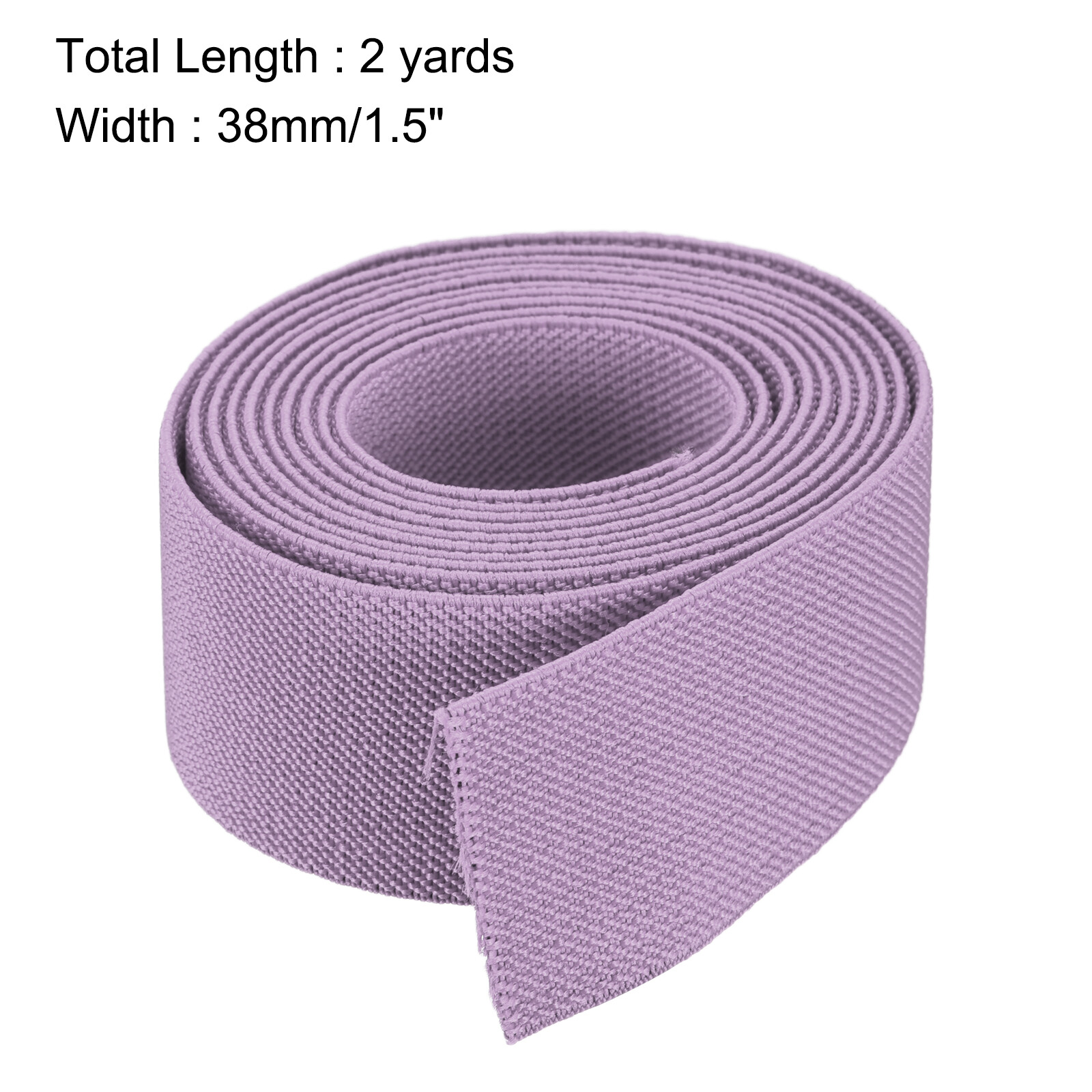 Twill Elastic Band Double-Side 1.5" Flat 2 Yard Flat Elastic Cord Light Purple | eBay