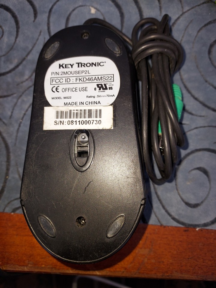 KEY TRONIC P/N:2MOUSEP2L BLACK WIRED MOUSE, PS/2, | eBay