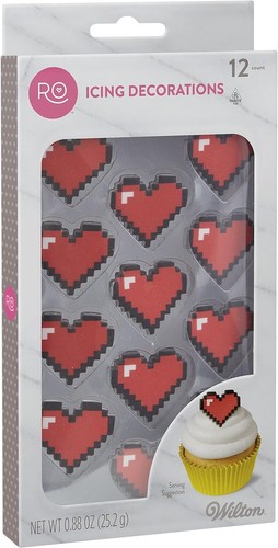Rosanna Pansino by Wilton 16-Bit Heart Icing Decorations 12-Ct. | eBay