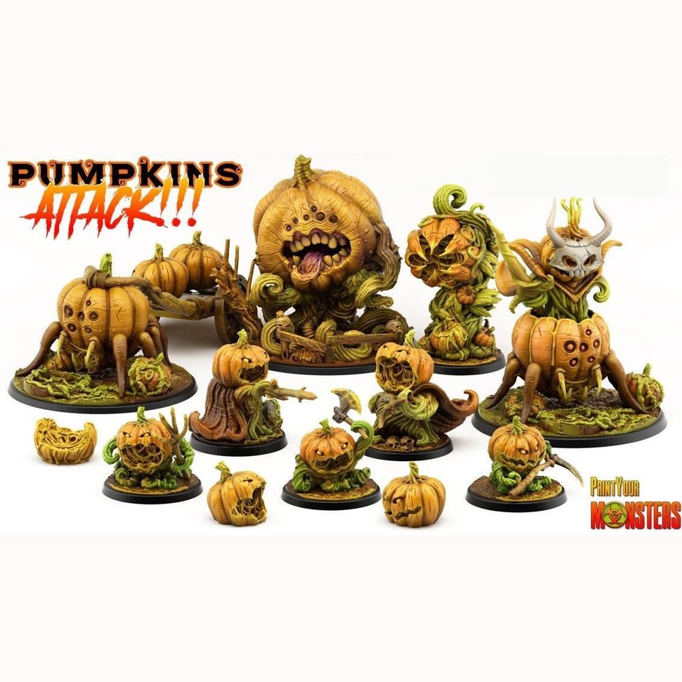 3D Printed Print Your Monsters Pumpkins Attack Pack Set 28mm - 32mm D&D ...