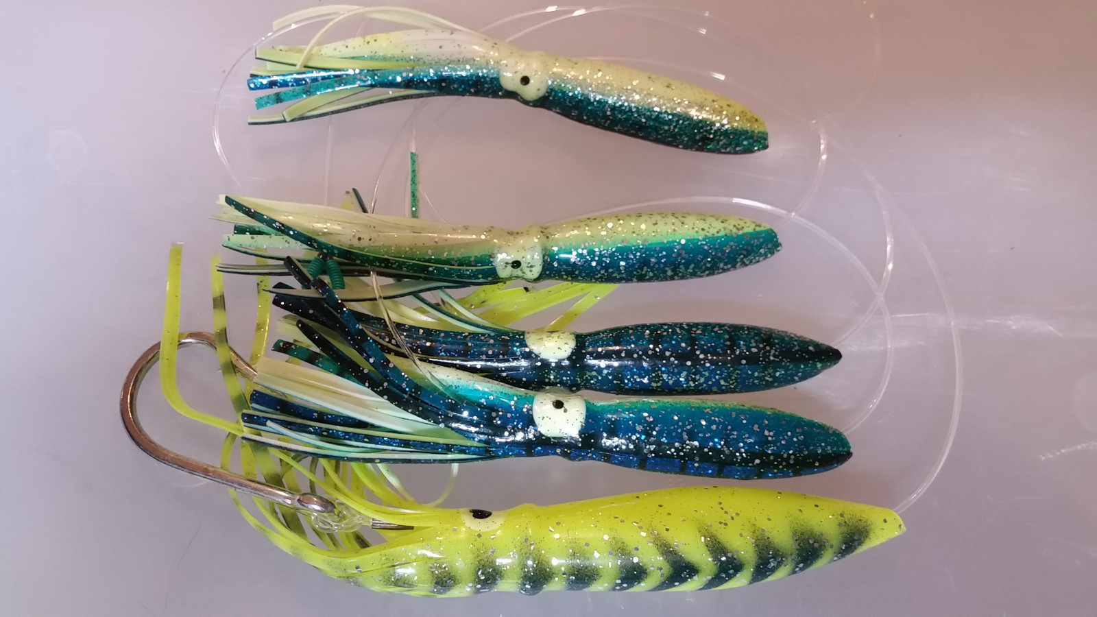 Squid Daisy Chain Offshore Trolling Lure Tuna 6 in dolphin w 9" chart ...