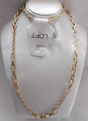Loft Fashion Necklace Gold Golden Chain with Black Crystal Accents | eBay