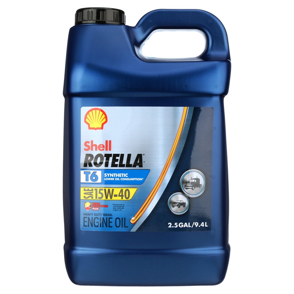 Shell Rotella T6 Full Synthetic 15W-40 Diesel Engine Motor Oil, 2.5 ...