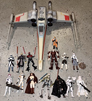 Star Wars Lot of 14 Action Figures Plus X-wing Vehicle | eBay