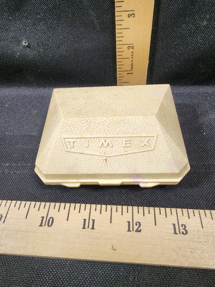 Vintage Timex Watch Box Empty Box Only Great Shape White Clam Shell ...