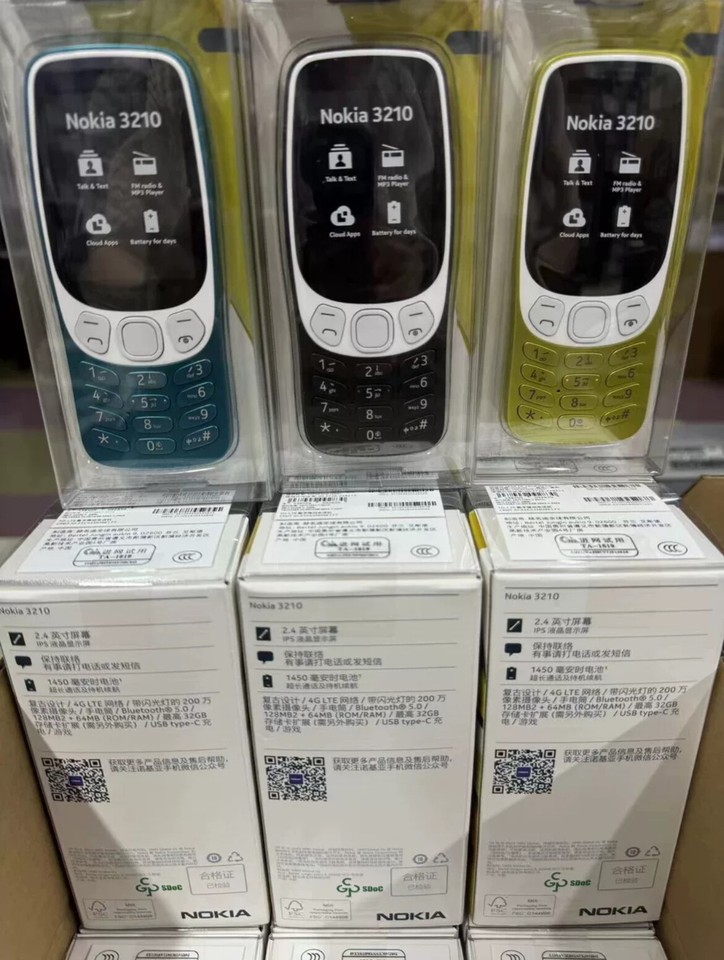 New Original Nokia 3210 4G 2024 Dual SIM Phone 2 MP Camera, Y2K Blue ...