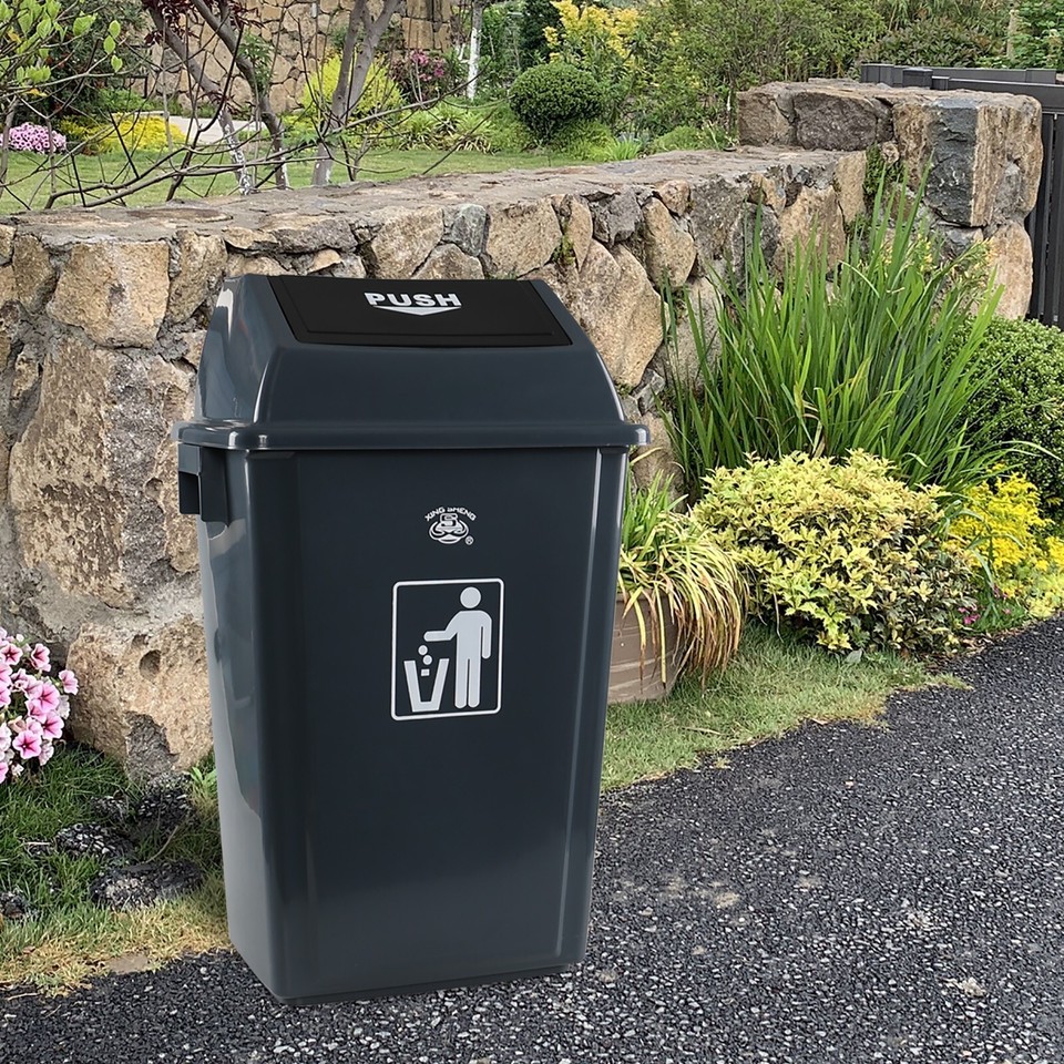 Idotry 18 Gallon Trash Can Plastic Kitchen Garbage Bin w/ Swing-Top ...
