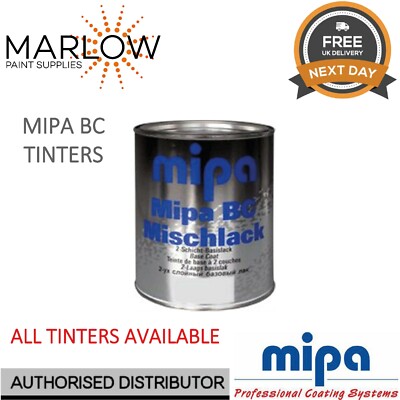 MIPA BC TINTERS - SOLVENT BASECOAT MIXING PAINT - 500ML, 1L & 3L 000 TO ...