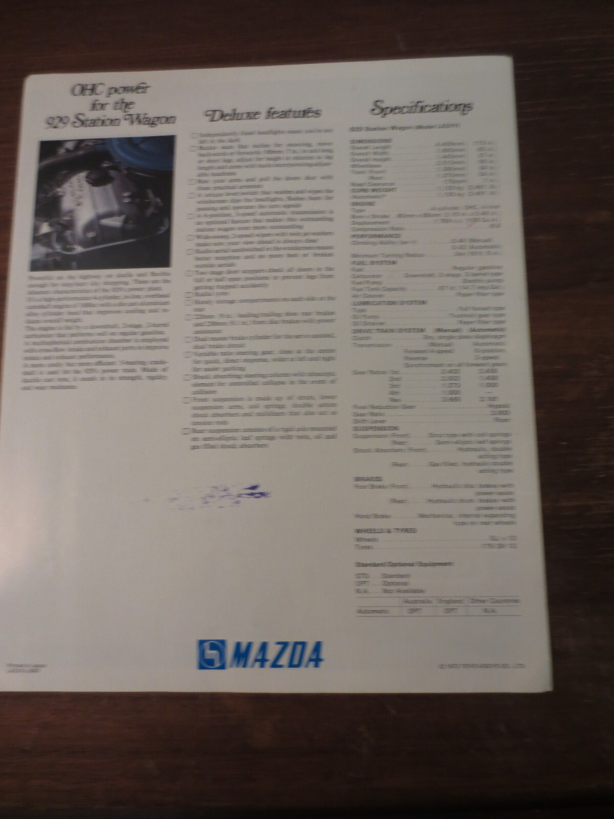 Original 1973 Mazda 929 station wagon advertising brochure - Australia ...