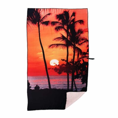 Whitley Willows Sunset Palm Tree Microfiber Printed Pool Beach Yoga ...