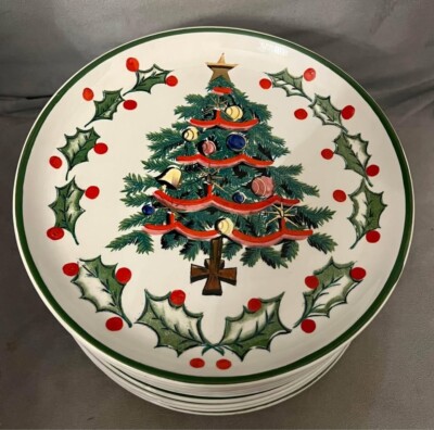 Vintage Geo Z Lefton Christmas Tree Plates (set of 4) - 12 plates ...