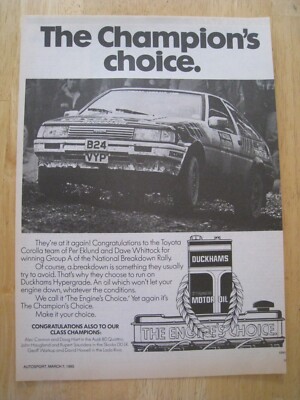 CHAMPION'S CHOICE DUCKHAMS MOTOR OIL ALEC CANNON DOUG HART AUDI ADVERT ...