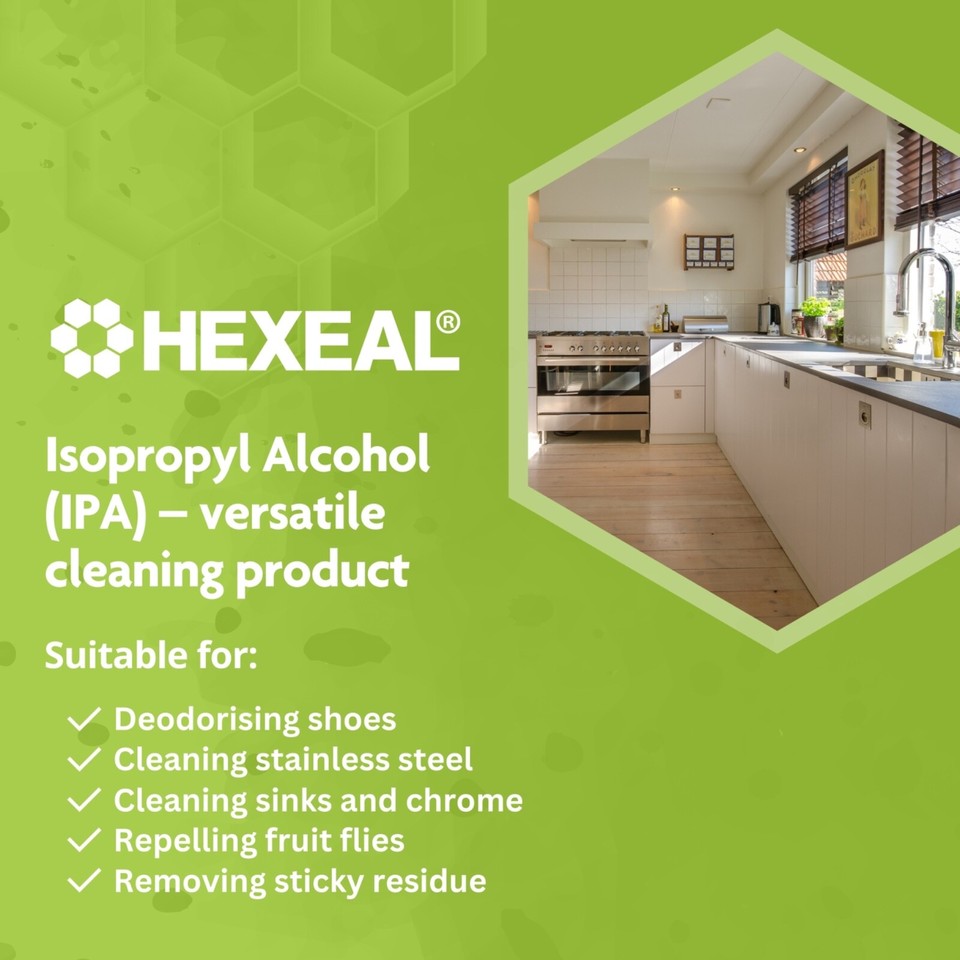 Hexeal 99.9% Isopropyl Alcohol 500ml – 250L IPA for Sanitising ...