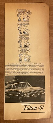 1960 Ford Falcon Peanuts Charlie Brown Linus Schulz 60s Print Ad | eBay