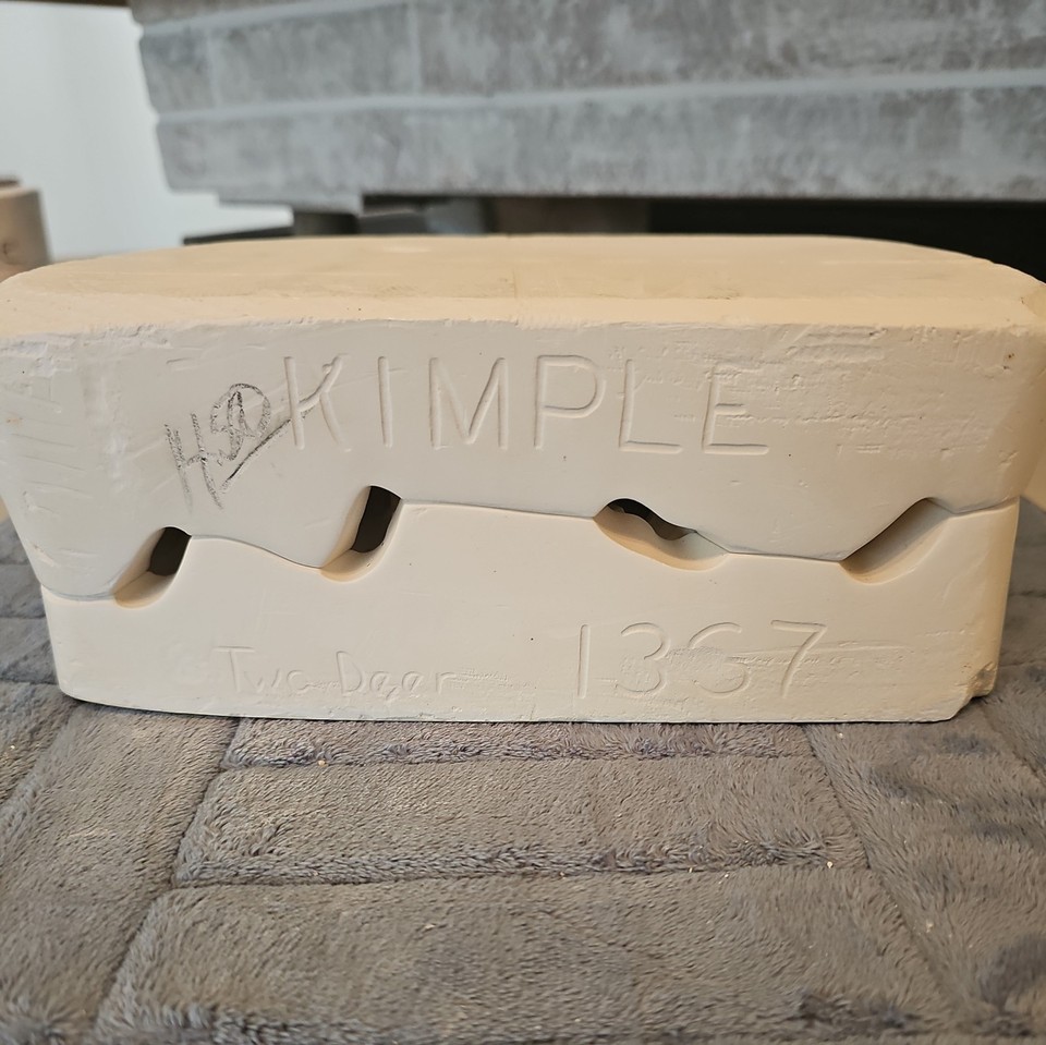 VINTAGE KIMPLE 1367 TWO DEER REINDEER CHRISTMAS CERAMIC SLIP CAST MOLD ...