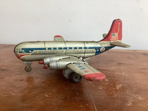 Vintage "ALPS" NWA NorthWest Airline Tin Litho Toy Airplane Japan 1950s ...